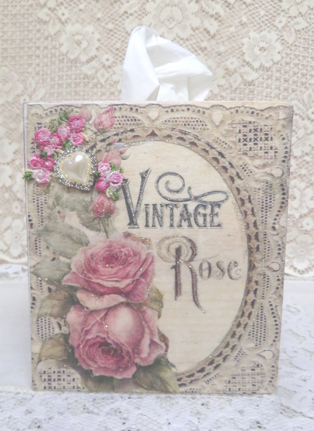 Parisian Lady Tissue Box, Vintage Rose Tissue Box, Rose Tissue Box - Etsy
