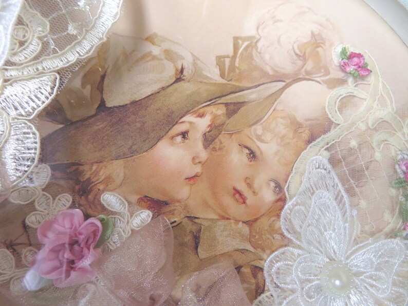 Framed Girls Victorian Girls Lace Framed Picture Girls With - Etsy
