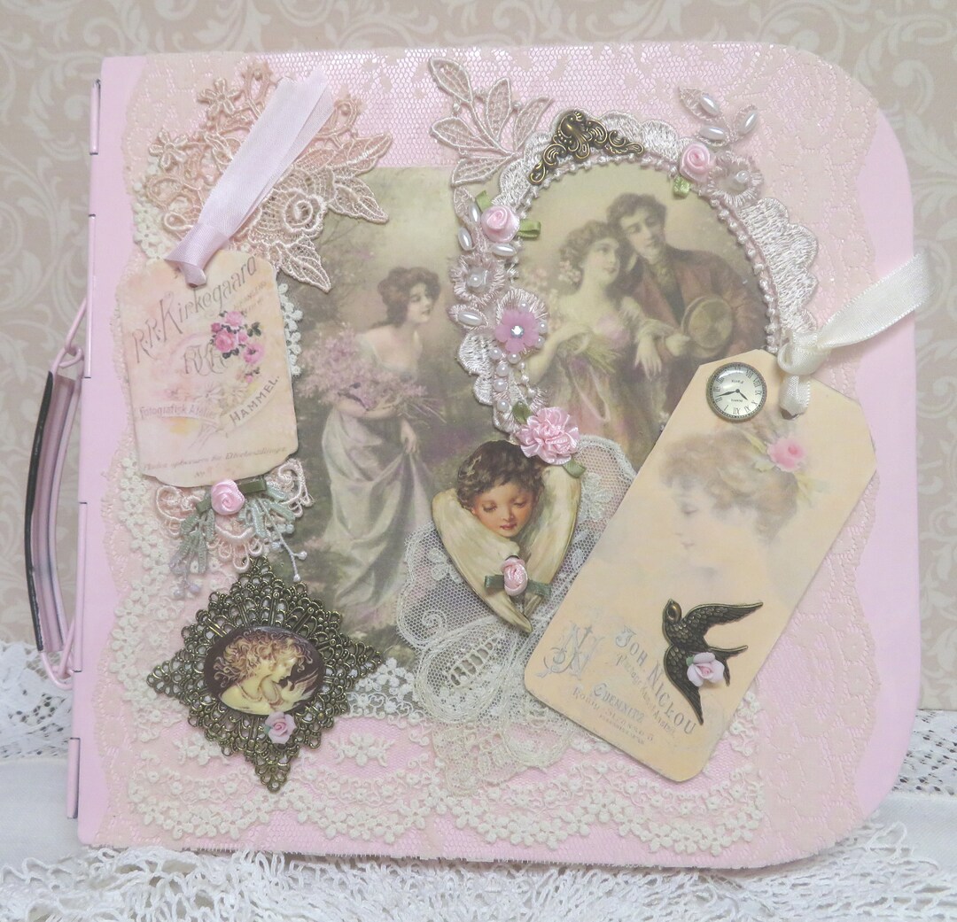 Pink Enamel Binder, Vintage Picture Binder, Collage Binder - Etsy