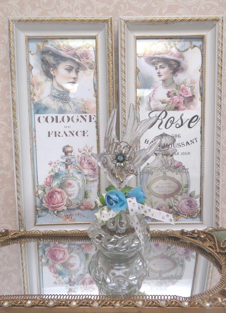 Perfume Bottle in Blues Bird Perfume Bottle in Blue Glass - Etsy