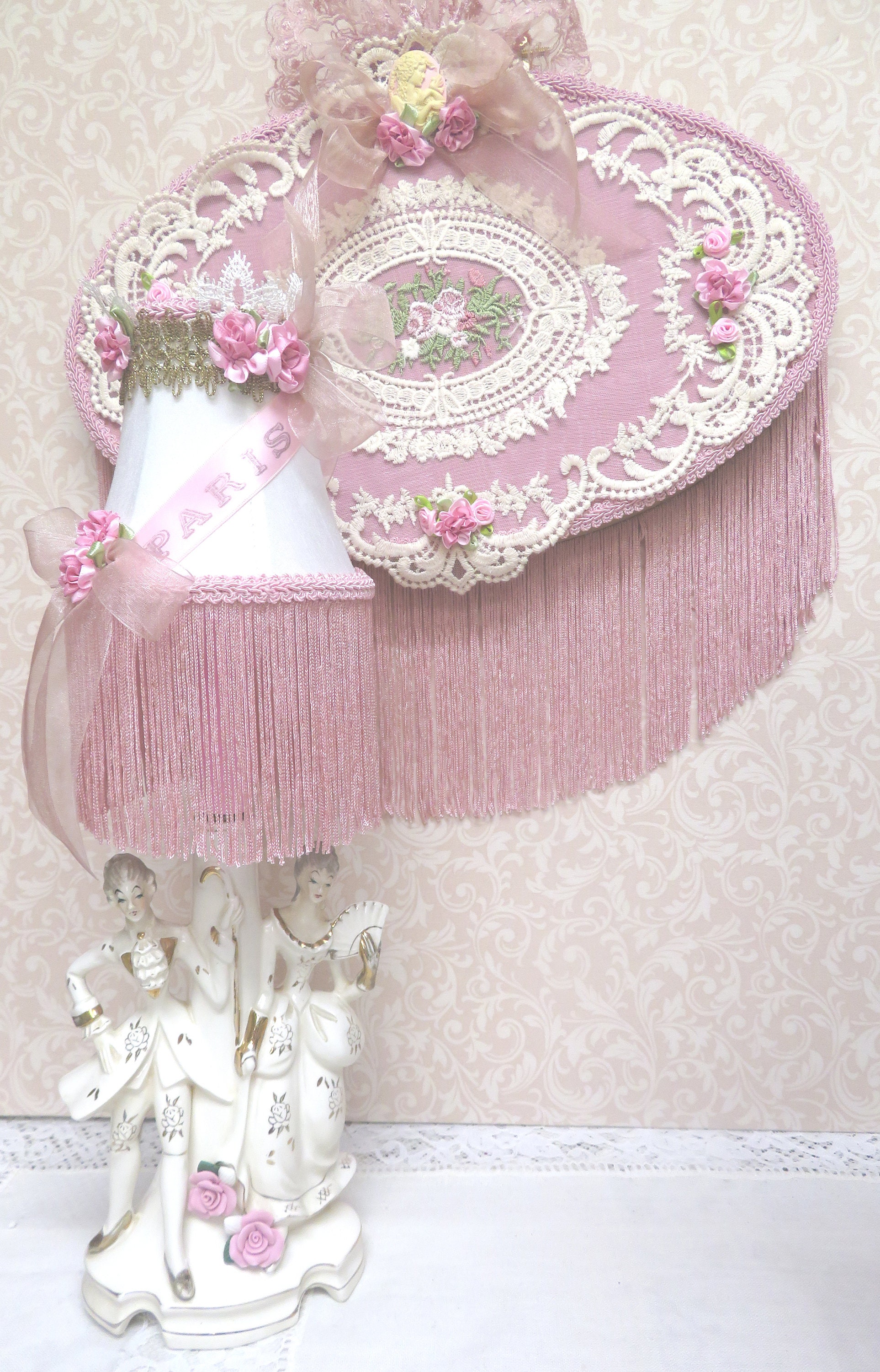 French Court Lamps, French Couple Lamps, White French Lamps. Vintage ...