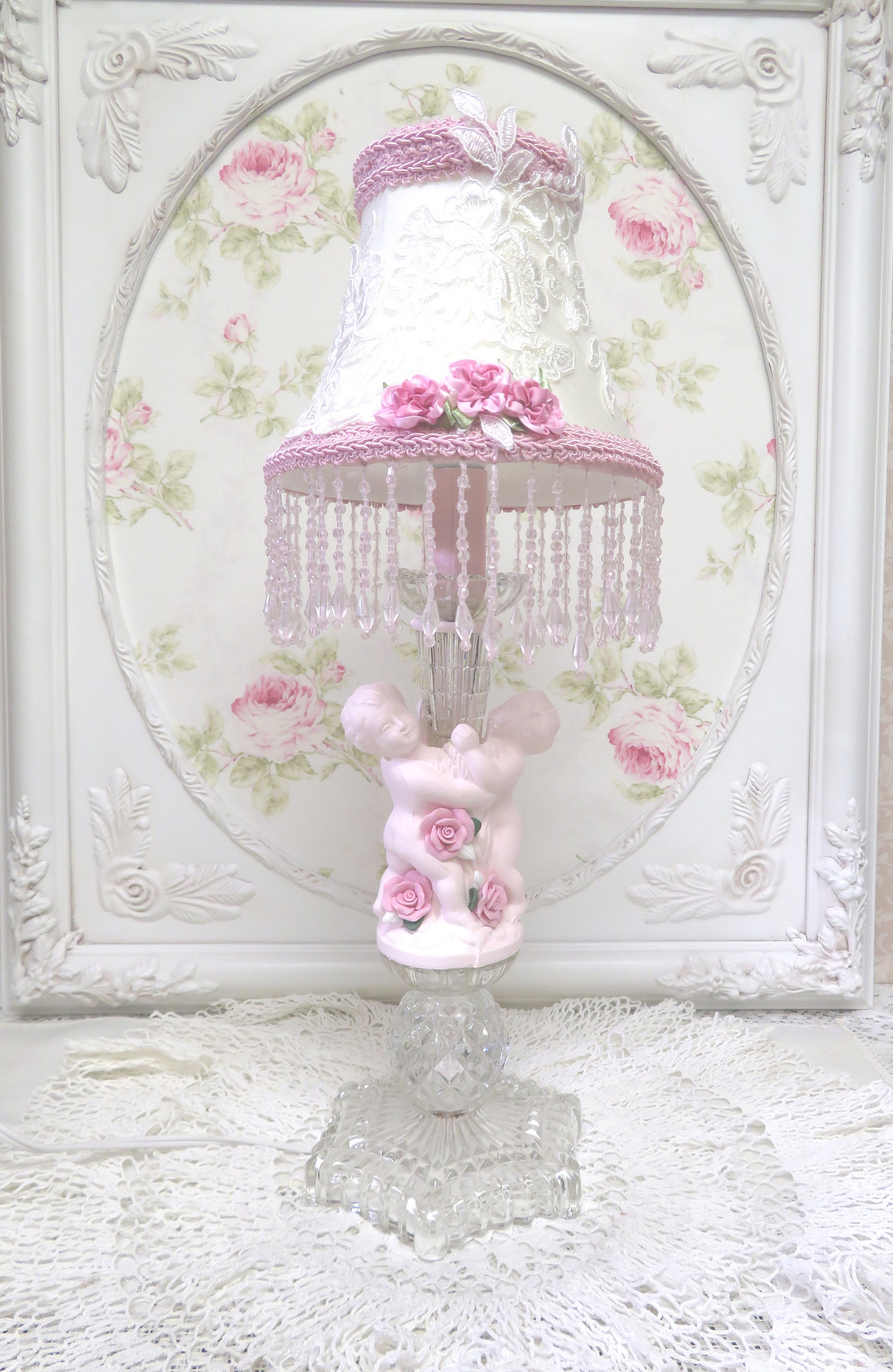 Rose Cherub Lamp Cherub Lamp Pink Cherub Lamp Cherub Lamp - Etsy
