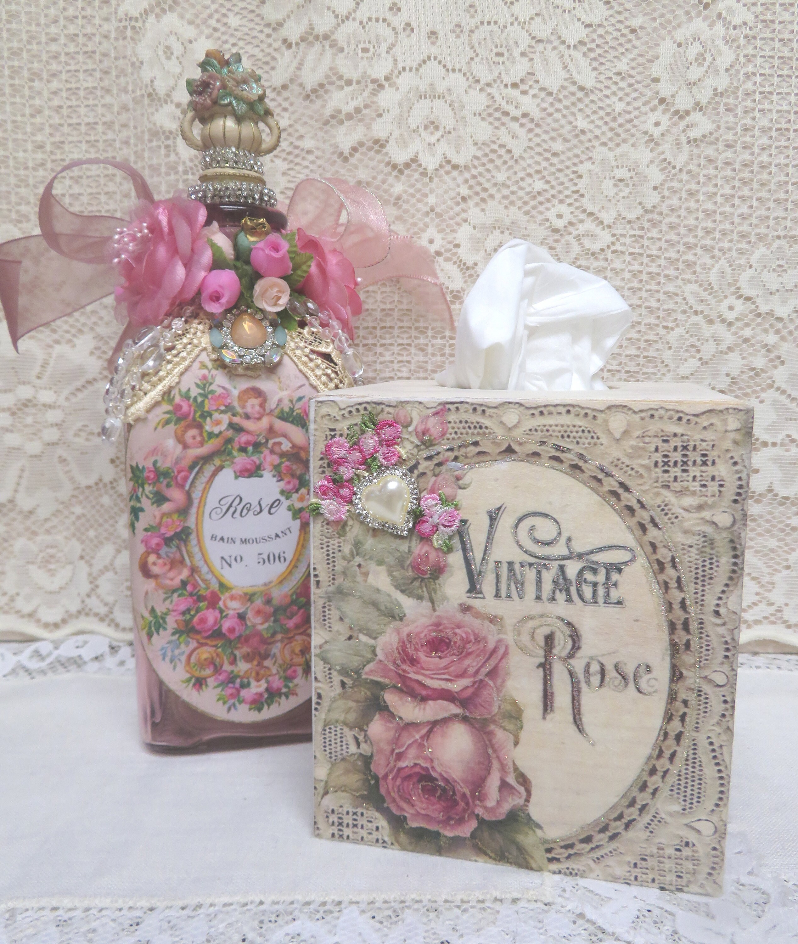 Parisian Lady Tissue Box Vintage Rose Tissue Box Rose Tissue - Etsy