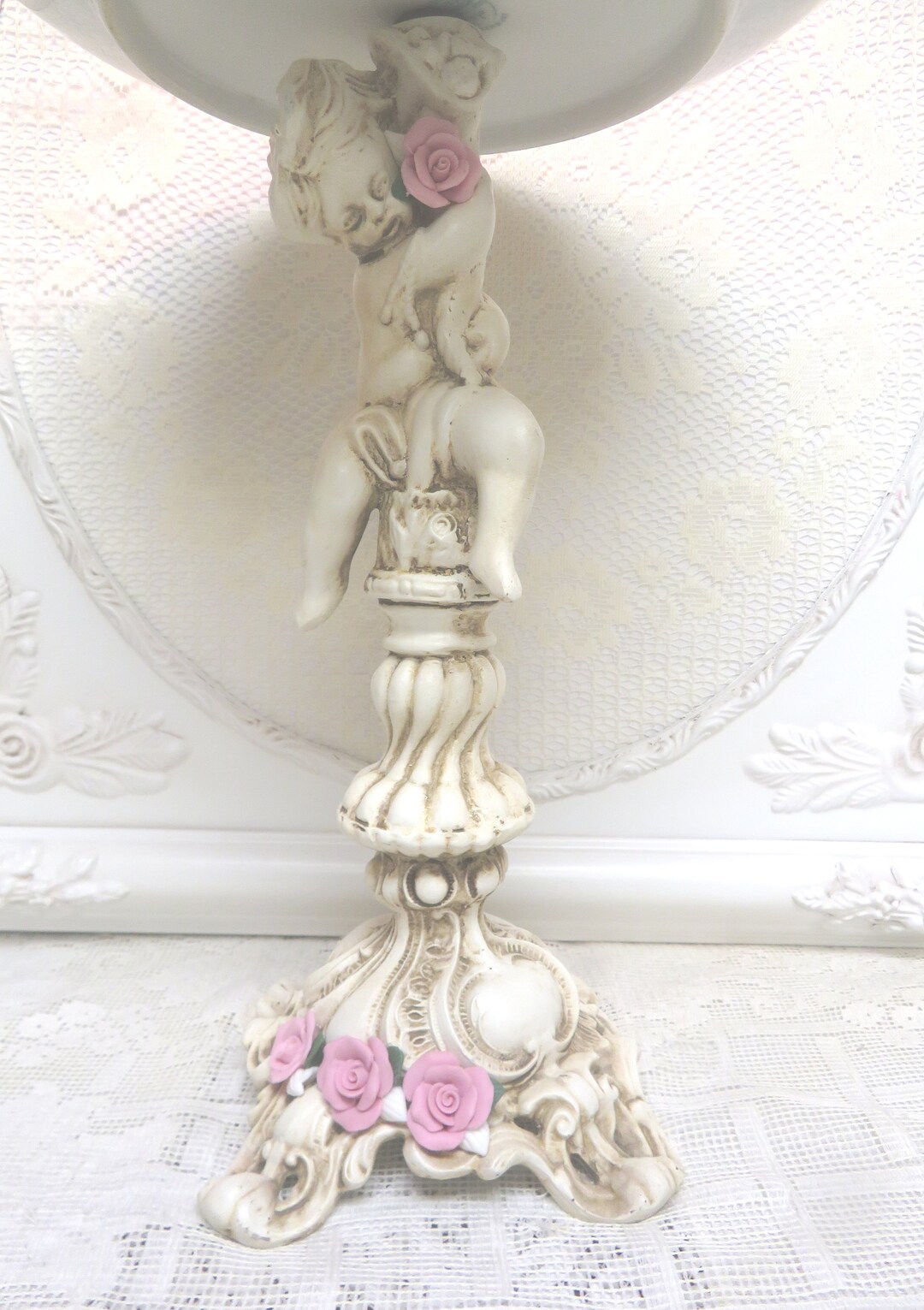 Rose Plate Light, Cherub Rosr Plate, Rose Plate,cherub Light - Etsy