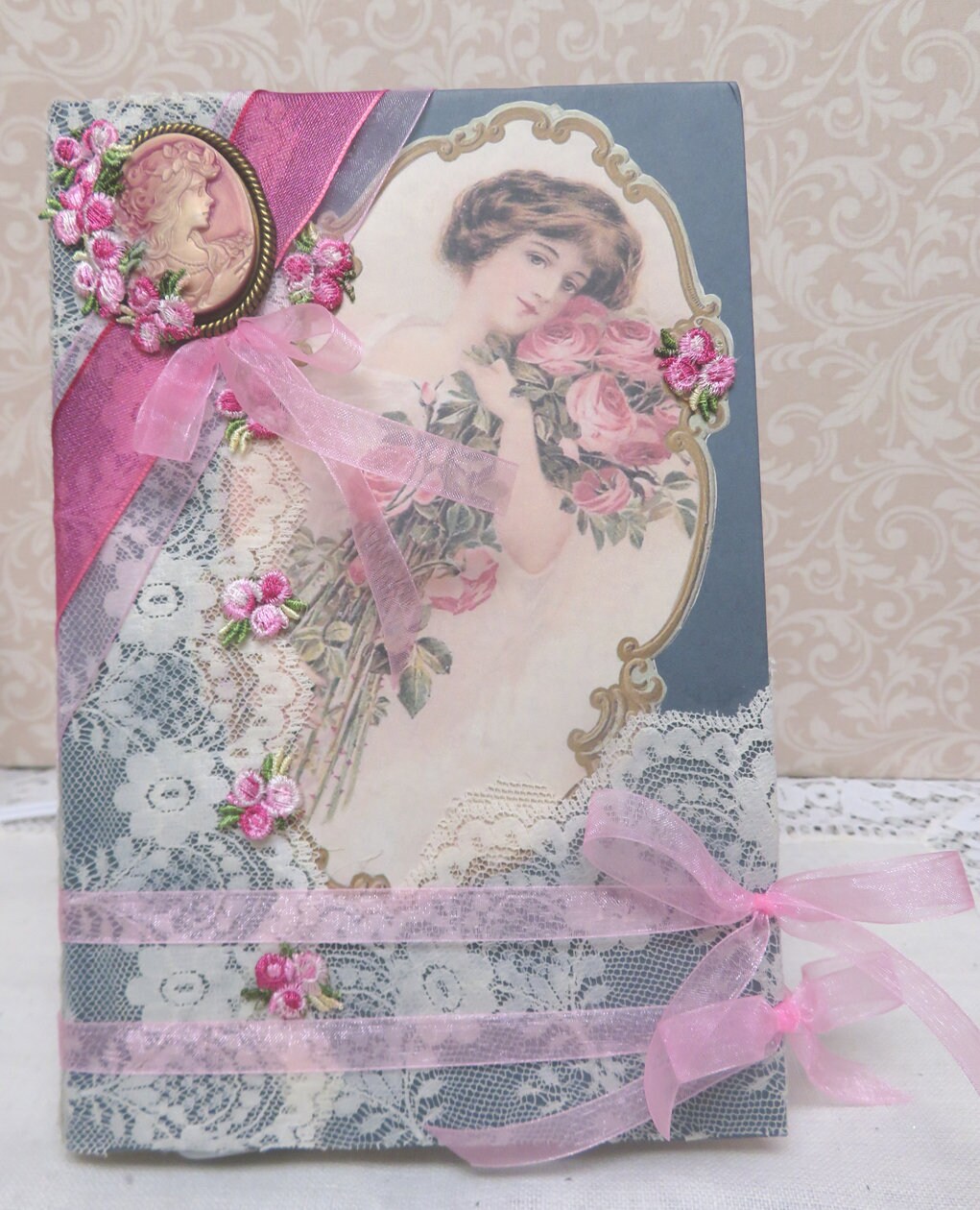 Romantic Book, Rose Book, Decorated Book, Lace Book - Etsy