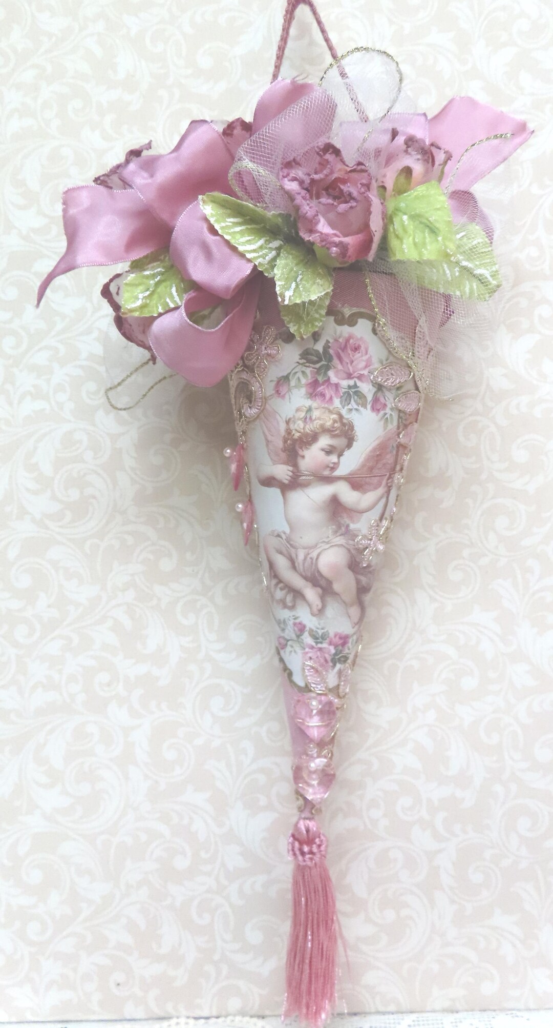 Cherub Tussie Mussie, Rose Tussie Mussie, Heart Tussie Mussie, Pink ...