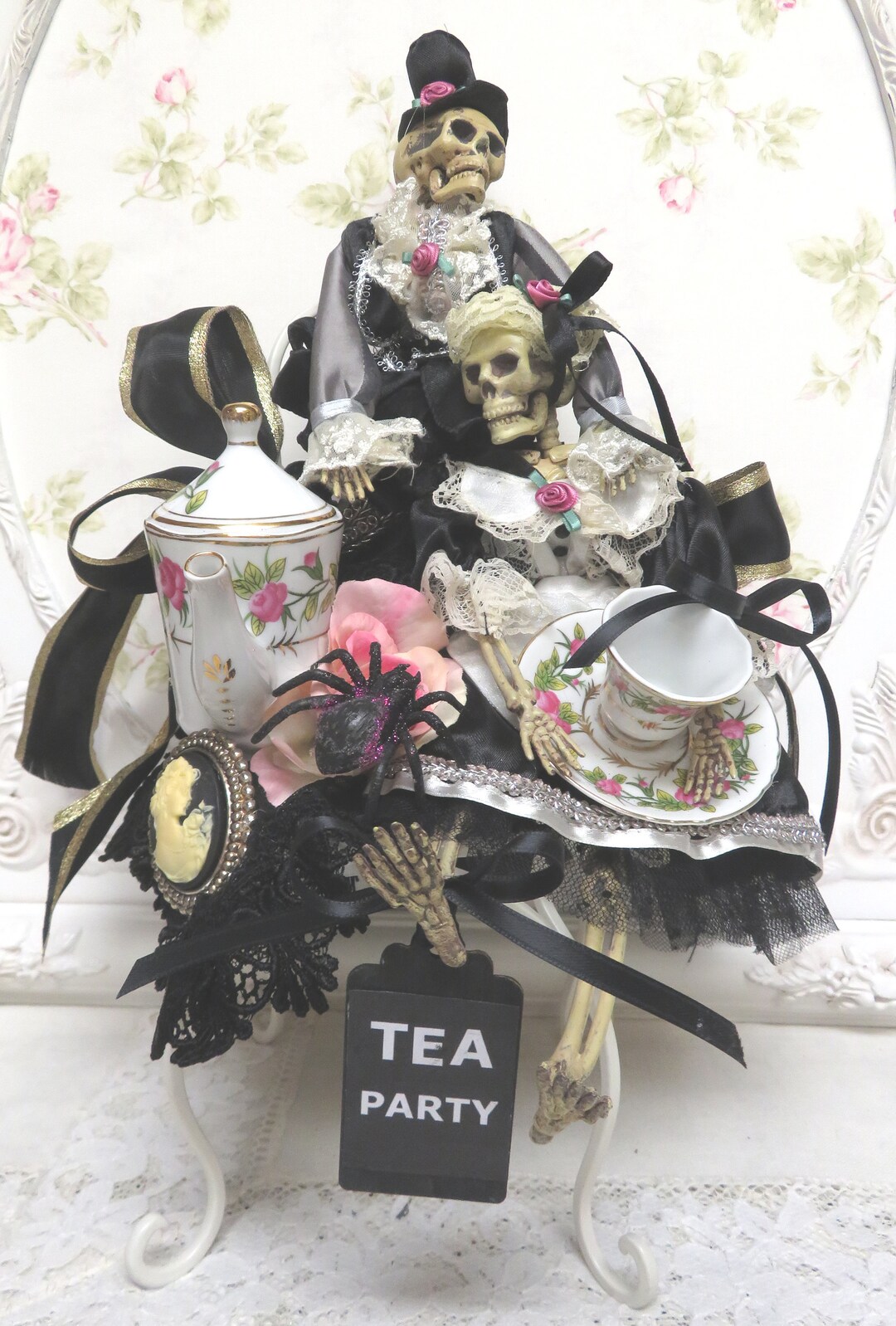 October Arrangement, Tea Party, Haunted Tea Party, Skeleton Tea Party ...