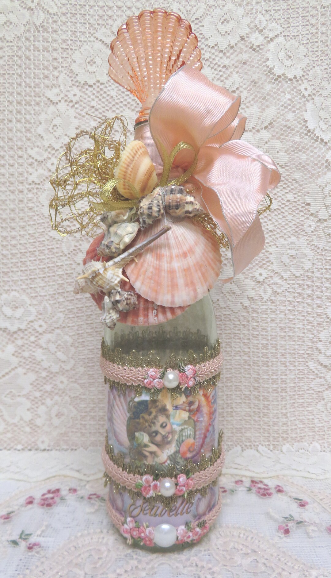 Seaside Bottle, Sea Shell Bottle, by the Sea Bottle - Etsy