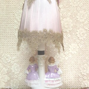 Vintage Twin Girls Lamp, Twin Girls Lamp, Lavender and Pink Lamp - Etsy