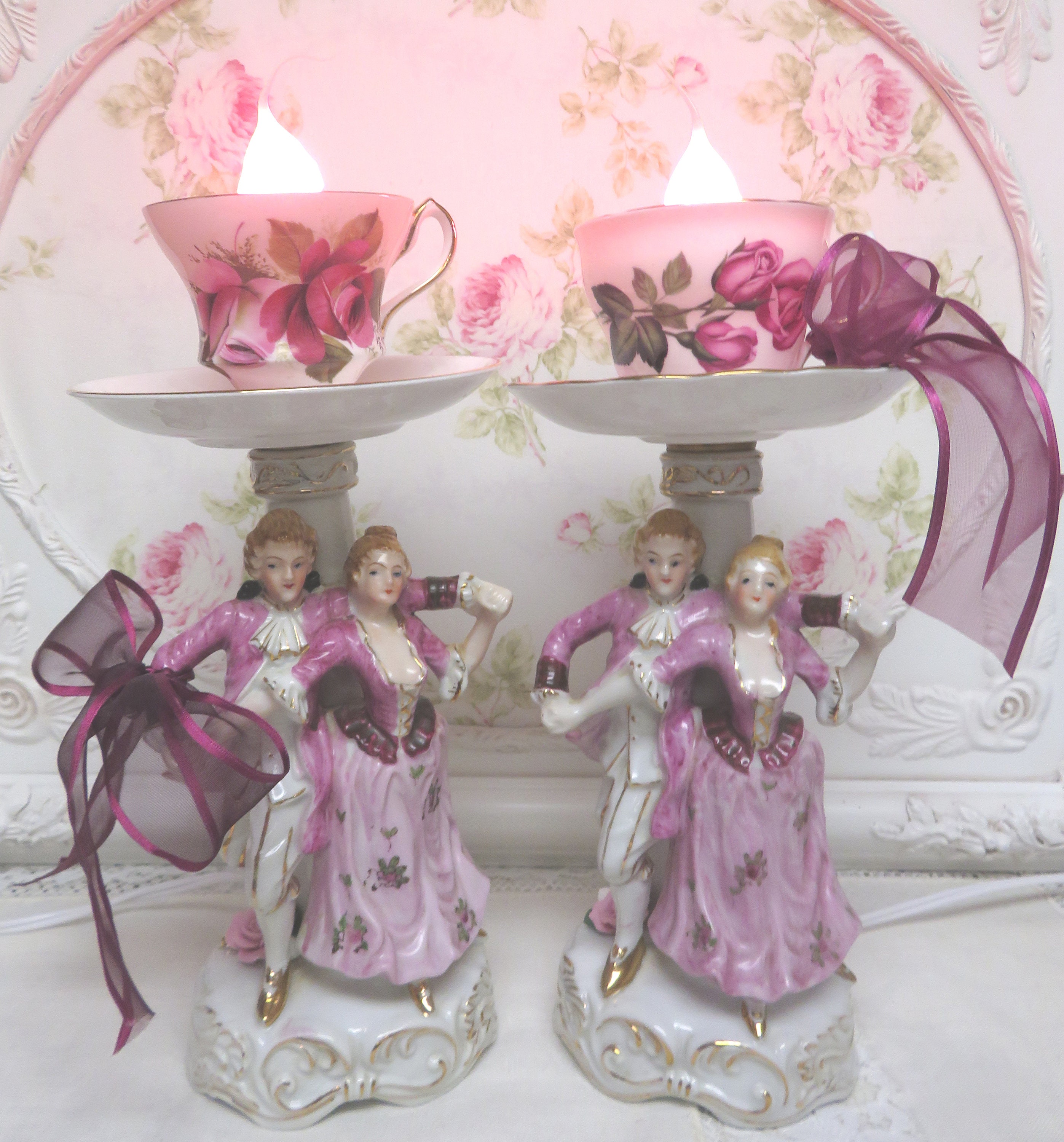 Couple Lamp, Couple Cup Lamp, Burgundy - Etsy
