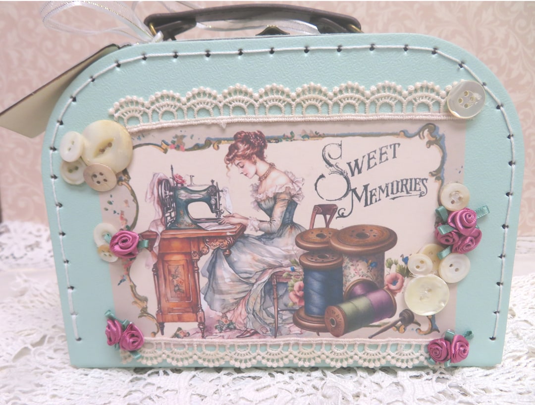 Sweet Memory Sewing Box, Decorated Sewing Box. Sewing Storage Box ...