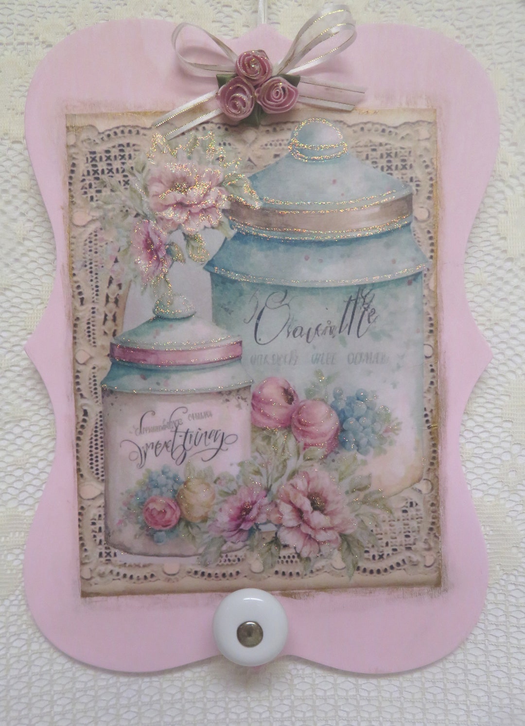 Pair Plaques With Jars, Pink Plaques, Plaques With Hangers - Etsy