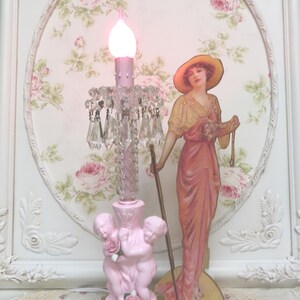 Pink Cherub Light, Glass & Cherub Light, Rose Cherub Light, Glass Light ...