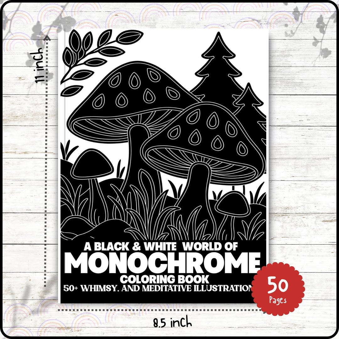 World of Monochrome Coloring Book Pages, Mandala, Animals, Flowers One ...