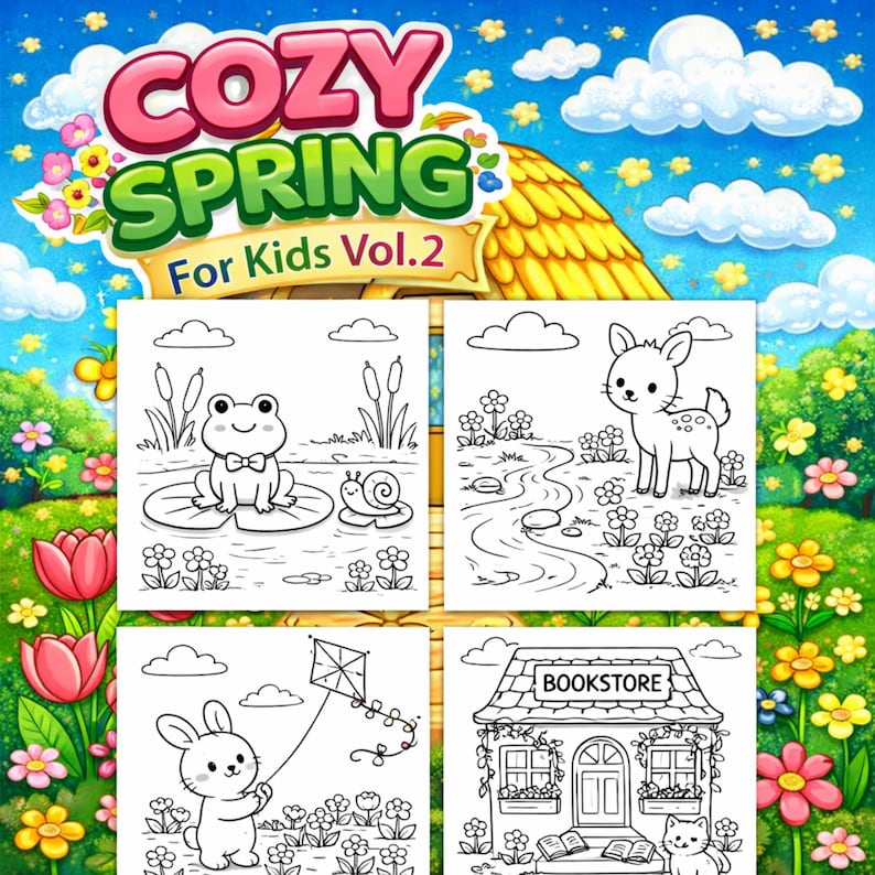 Cozy Coloring Book PDF, Kids Printable Activity, Preschool ...