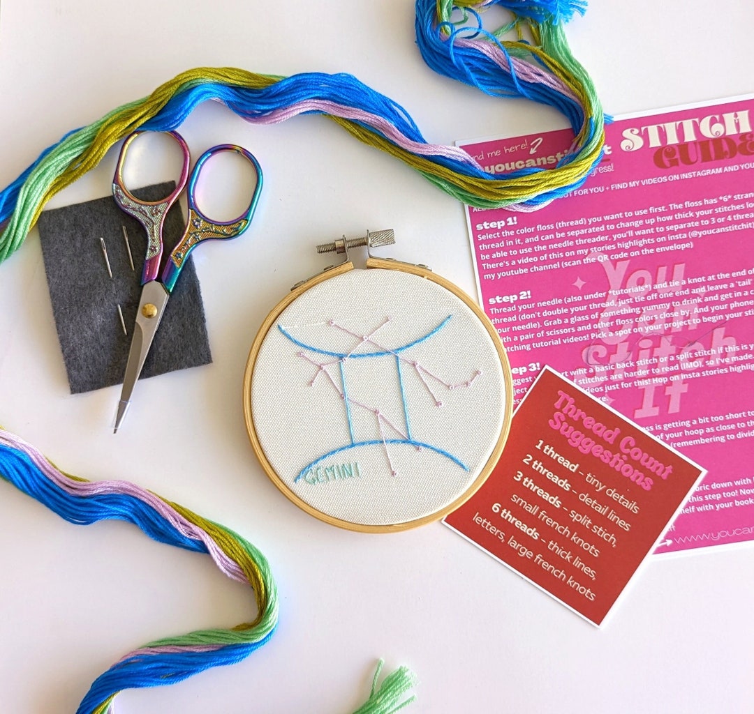 Gemini Mini Embroidery Kit - Etsy