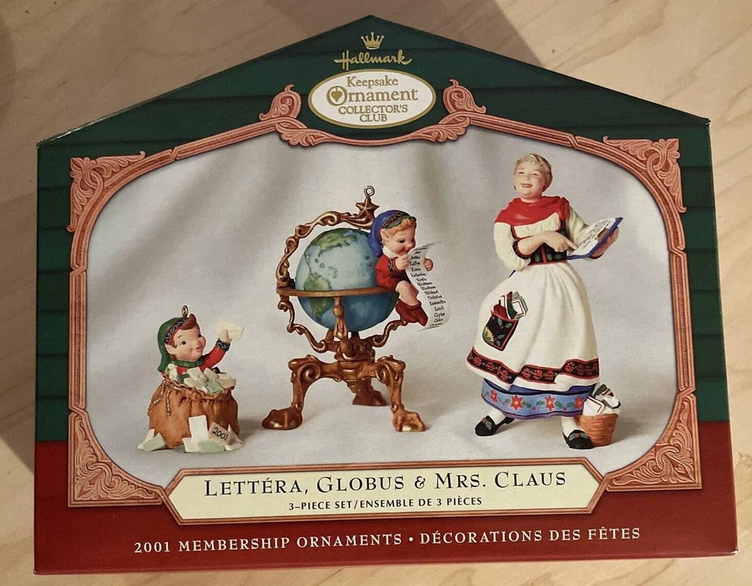 Hallmark Keepsake 2001 LETTERA GLOBUS and Mrs. Claus Christmas Ornament ...