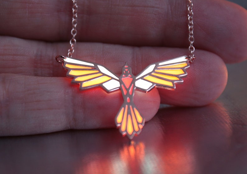 Phoenix Bookmark Glow in the Dark / Eagle Bookmark / Rose Gold - Etsy