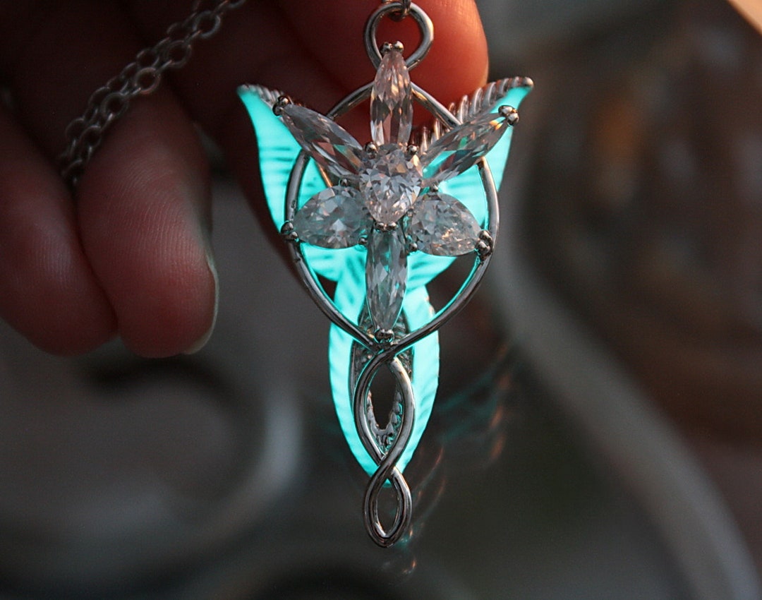 Angel Pendant Glow in the Dark / Angel Necklace / Crystals / - Etsy