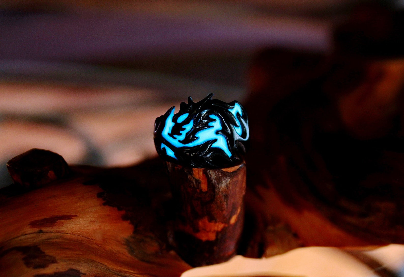 Black Dragon Ring Glow in the Dark / Stainless Steel Black - Etsy