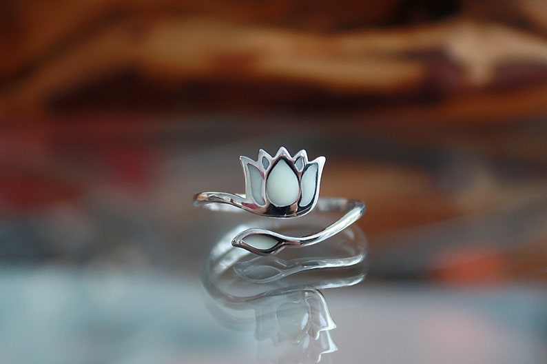 Silver Lotus Ring / Glow in the Dark / Flower Sterling Silver Ring ...