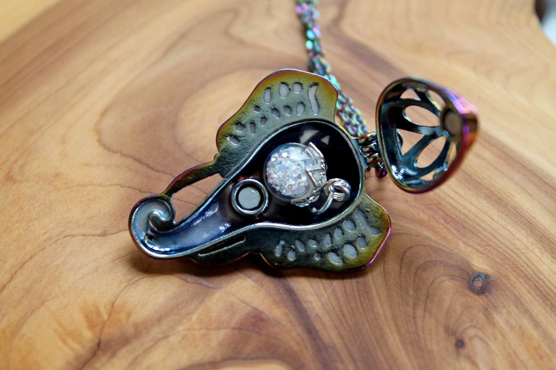 Elephant Locket Glow in the Dark / Rainbow Necklace / | Etsy