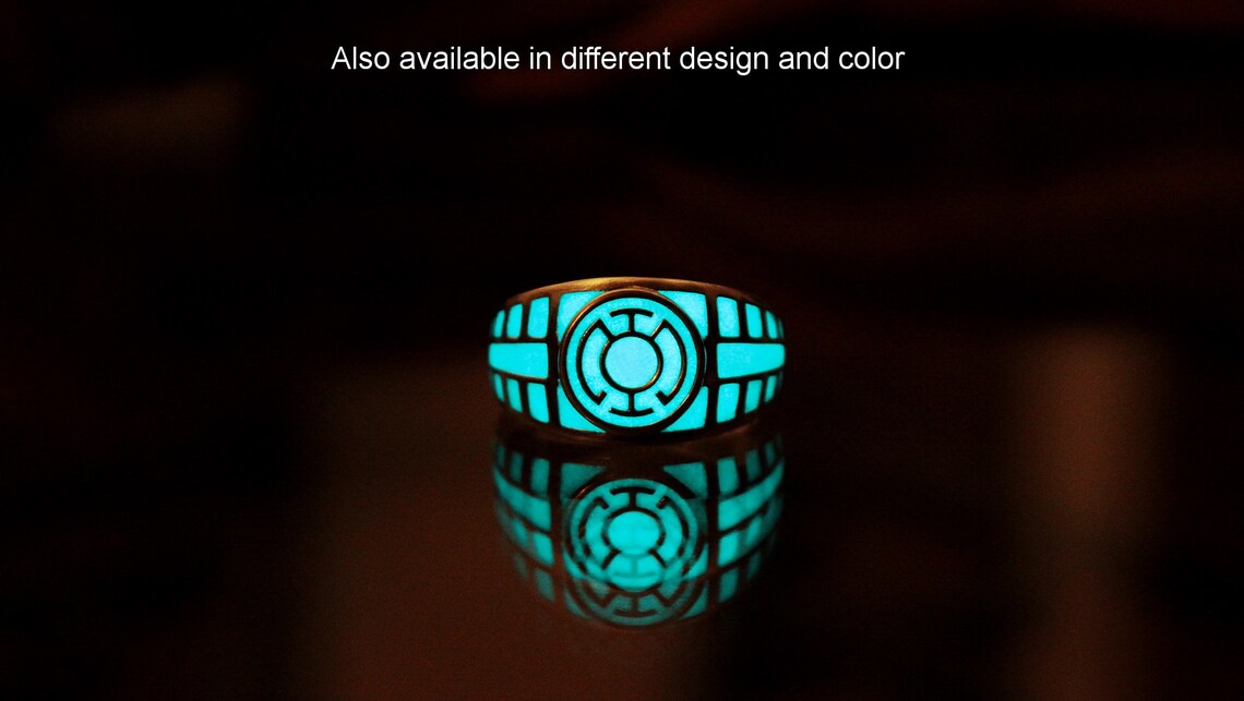 Green Lantern Glow in the Dark Ring / Sterling Silver 925 Ring / - Etsy