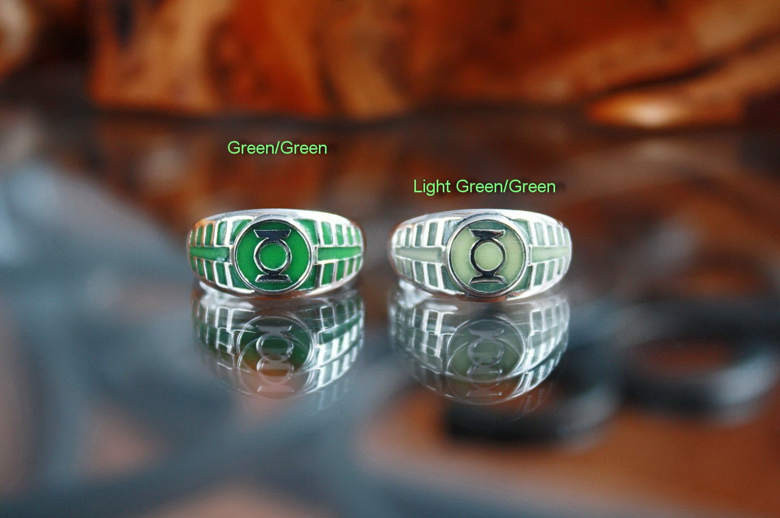 Green Lantern Glow in the Dark Ring / Sterling Silver 925 Ring / - Etsy