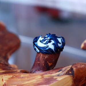 Blue Dragon Ring Glow in the Dark / Stainless Steel Blue Ring / - Etsy ...