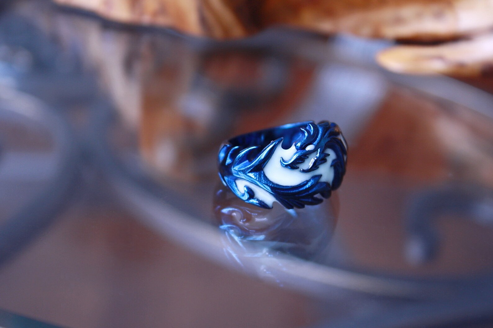 Blue Dragon Ring Glow in the Dark / Stainless Steel Blue Ring - Etsy Canada