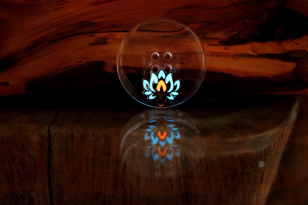 Lotus Buttons 4 Pcs - Glow in the Dark - handmade Luminous Buttons ...