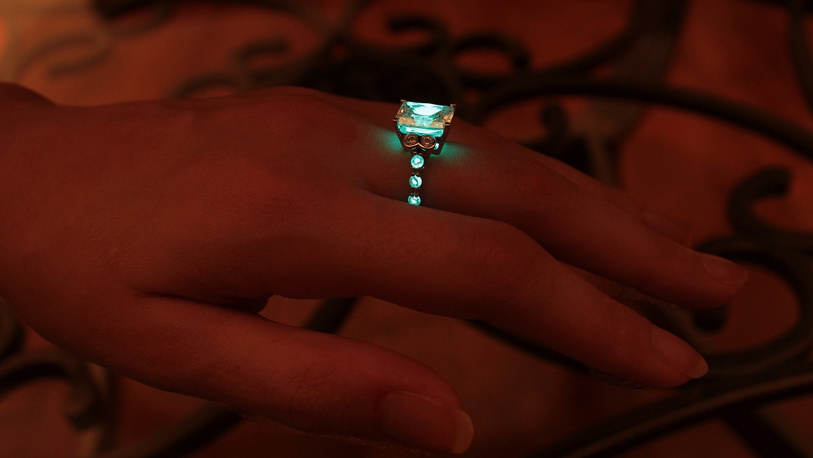 Cubic Zirconia Silver Ring / Glow in the Dark / CZ Ring / Engagement ...