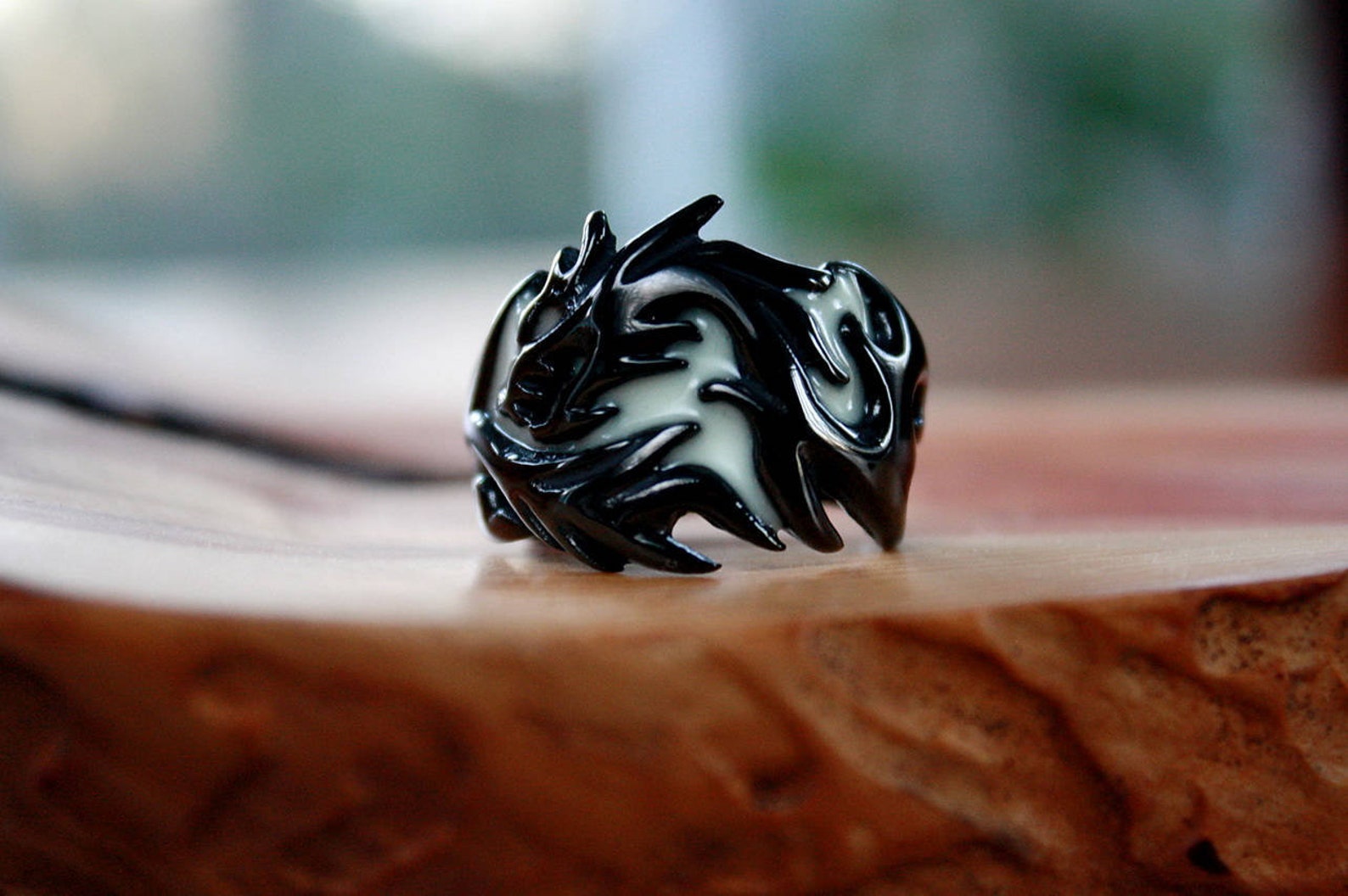 Black Dragon Ring Glow in the Dark / Stainless Steel Black - Etsy Australia