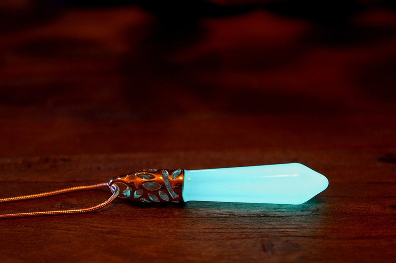 Atlantis Crystal Necklace / Glow in the Dark / Real Crystal - Etsy