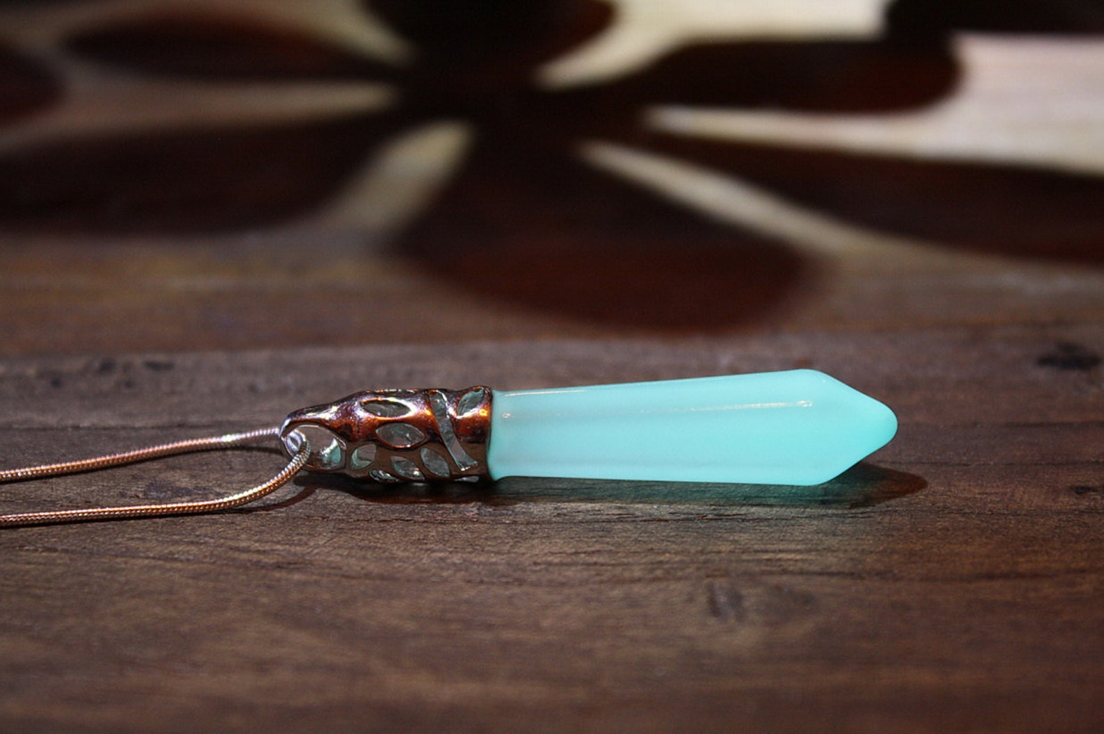 Atlantis Crystal Necklace / Glow in the Dark / Real Crystal Pendant ...