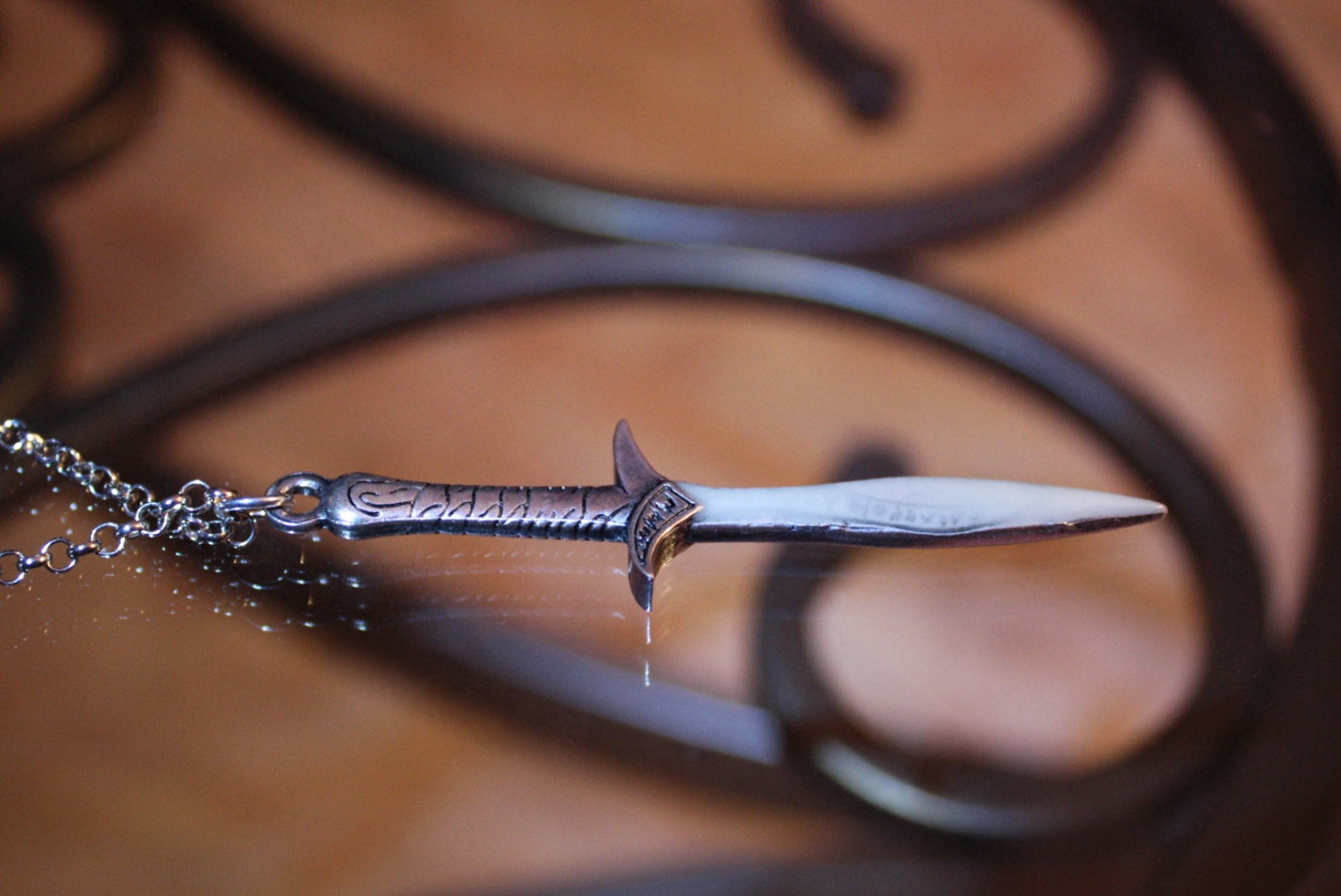 Sword Pendant Glow in the Dark / Elven Dagger Necklace / - Etsy