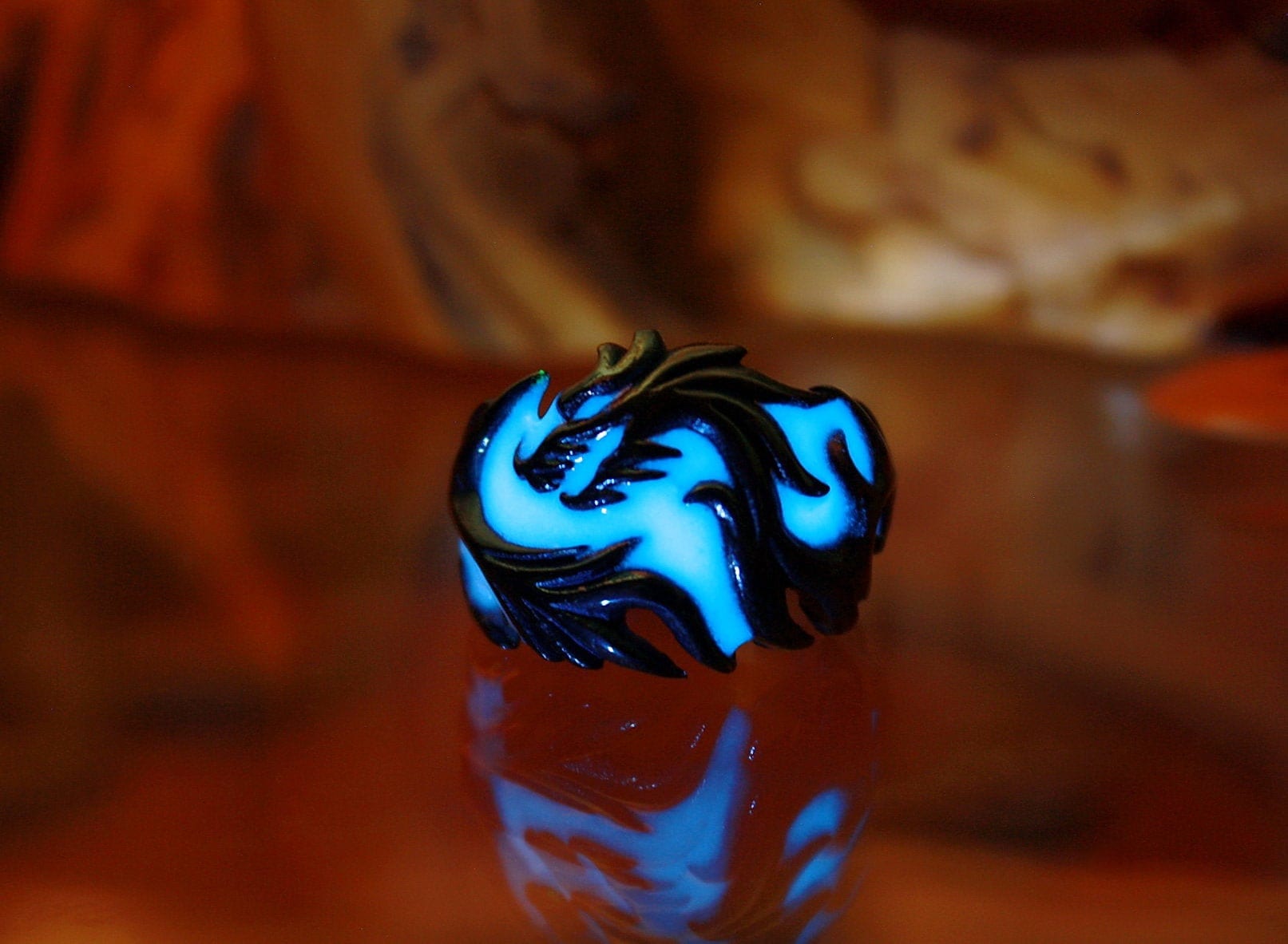 Blue Dragon Ring Glow in the Dark / Stainless Steel Blue Ring - Etsy Canada