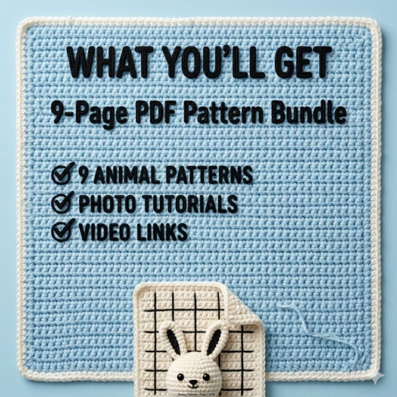Crochet Pattern for Beginners | 9 Animal Bookmark Bundle | PDF Digital ...