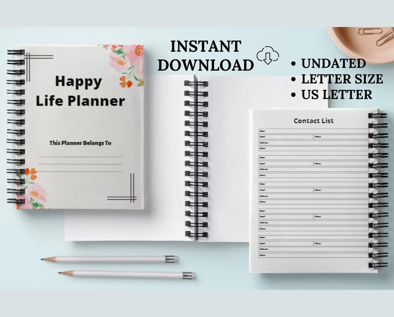 Happy Life Planner, Printable Life Planner, Undated Life Planner ...