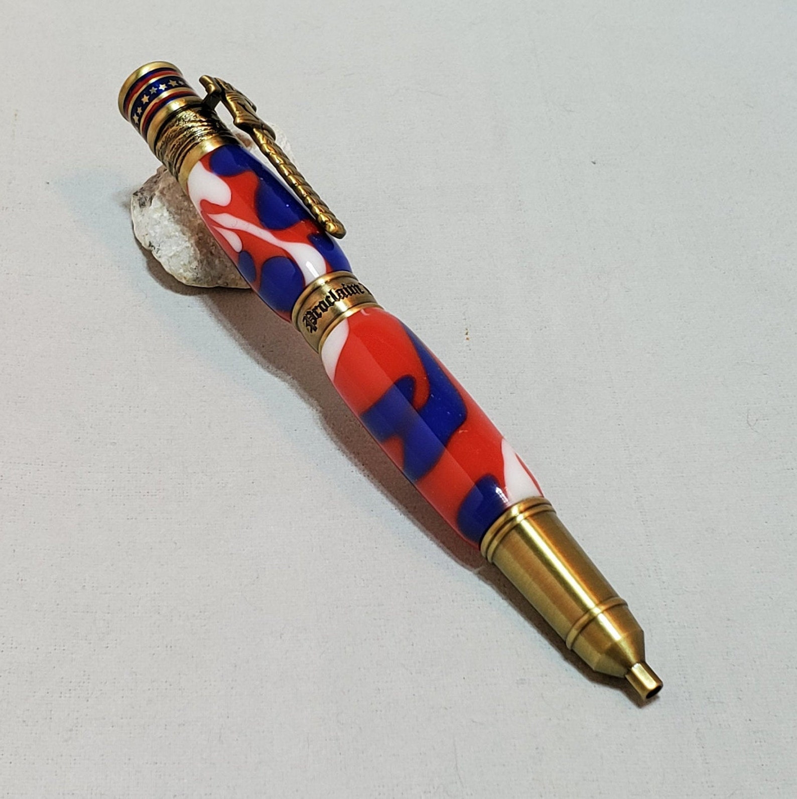 Antique Brass Single Twist Liberty Bell Pen W/ Uncle Glam Red - Etsy