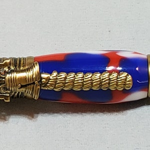 Antique Brass Single Twist Liberty Bell Pen W/ Uncle Glam Red - Etsy