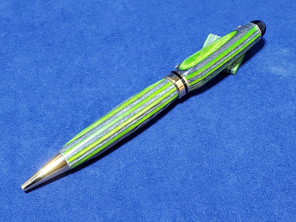 European Black Cap Single Twist Pen With Spectraply Laminated Wood ...