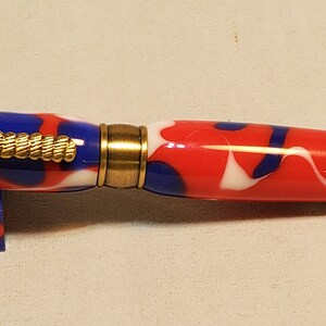 Antique Brass Single Twist Liberty Bell Pen W/ Uncle Glam Red - Etsy