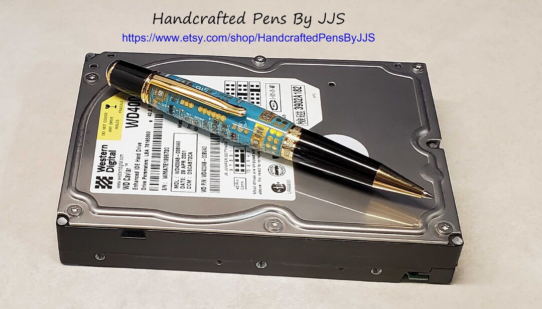 Handcrafted Circuit Board Ballpoint Pen, Gold-plated Twist Pen - Etsy UK