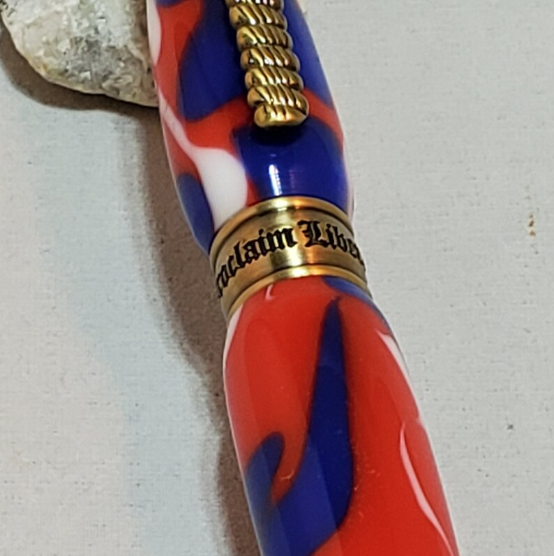 Antique Brass Single Twist Liberty Bell Pen W/ Uncle Glam Red - Etsy