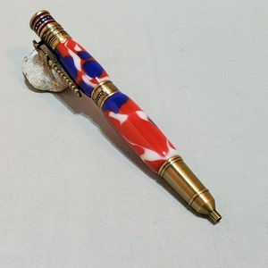 Antique Brass Single Twist Liberty Bell Pen W/ Uncle Glam Red - Etsy