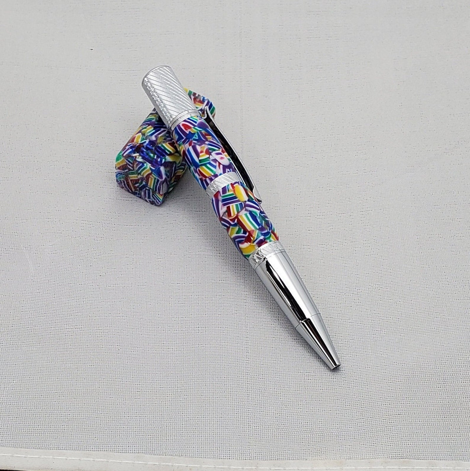 Pluma Ballpoint Pen Chrome Plating Single Twist Confetti - Etsy