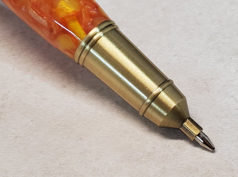 Antique Brass Single Twist Liberty Bell Pen With Copper Sunflower ...