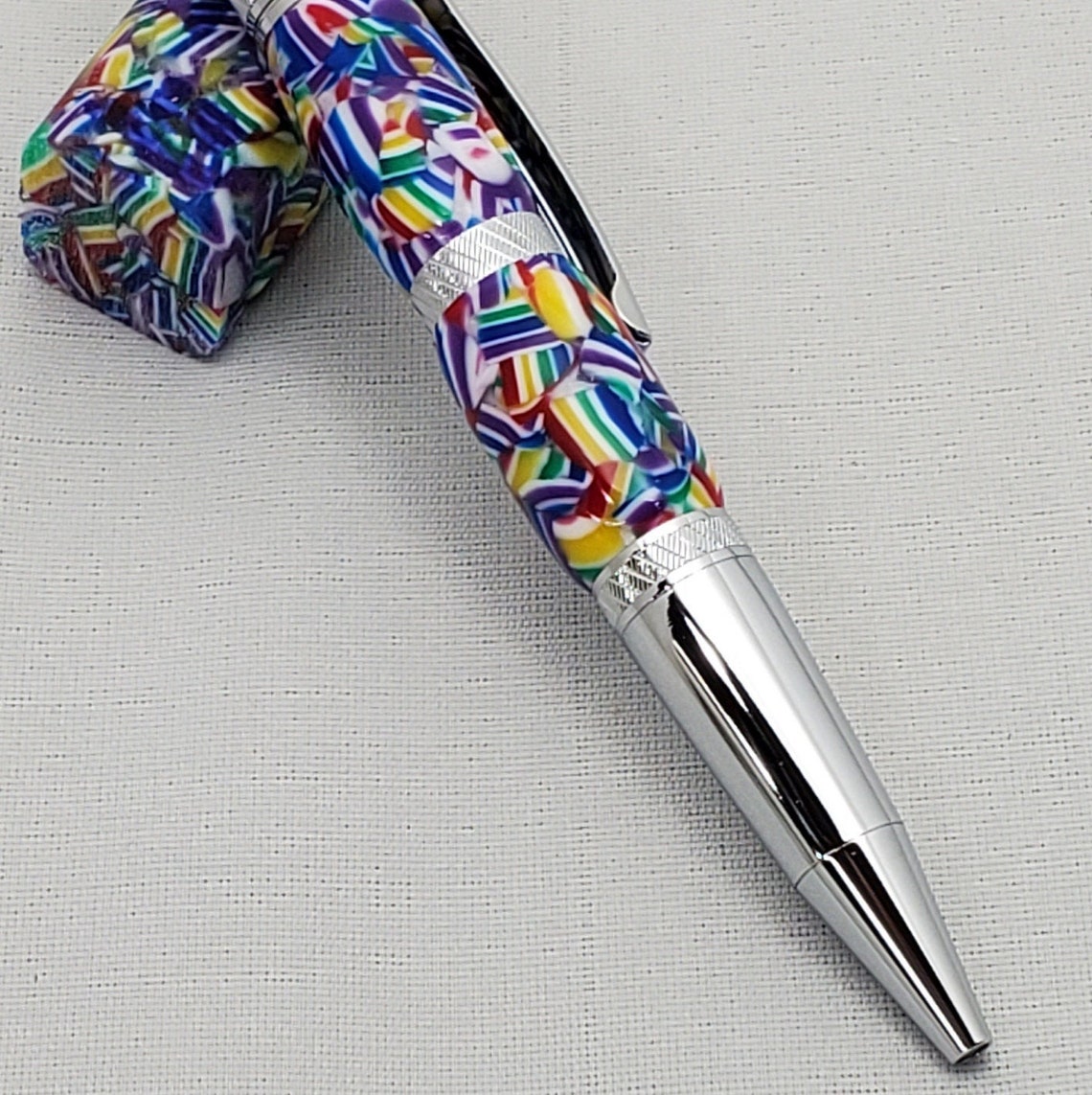 Pluma Ballpoint Pen Chrome Plating Single Twist Confetti - Etsy