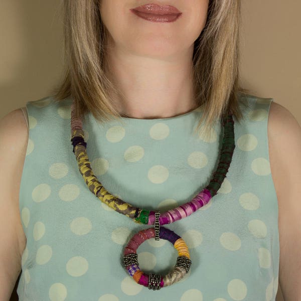 Textile Necklace - Etsy